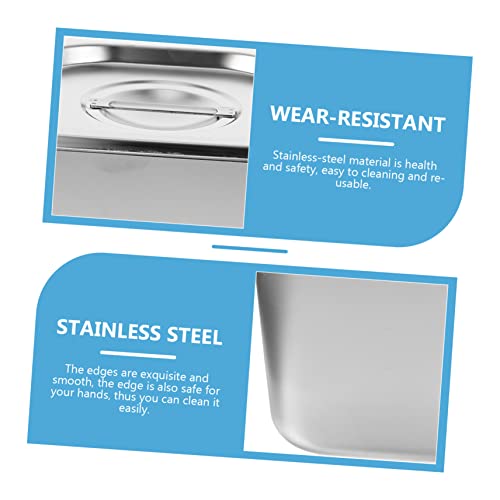 ULTECHNOVO 2pcs Hotel Pan Table Tray Deep Steam Pan Stainless Steel Chafers Stainless Steel Saucepan Table Trays for Eating Food Heater Buffet Dishes Container Buffet Simple Tray Canteen Tray