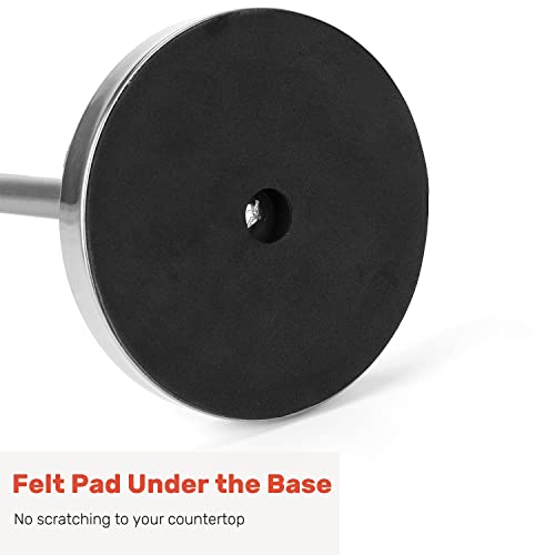 Heavy Weighted Paper Towel Holder, Easy One-Handed Design for Kitchen Stand Paper Towel Dispenser, Sturdy Base for Standard Paper Towel Rolls and Mega Paper Towel Roll (Brushed - Stainless Steel Base)
