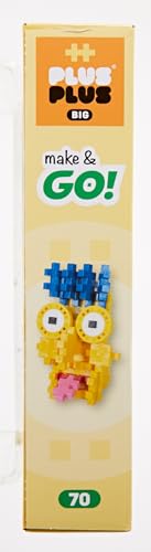 PLUS PLUS Big - Make & GO! - 70 Pieces - Construction Building Stem/Steam Toy, Interlocking Large Puzzle Blocks for Toddlers and Preschool