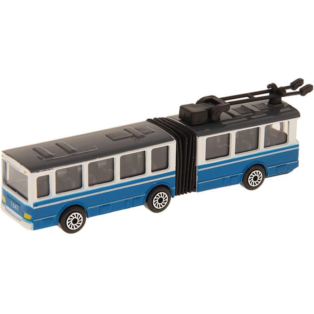 Trolley Bus Toy - 1:144 Scale Diecast Metal Model Russian Soviet Classic City Trolley Bus - Collectible Vintage Vehicle Pullback Toy Car Buses