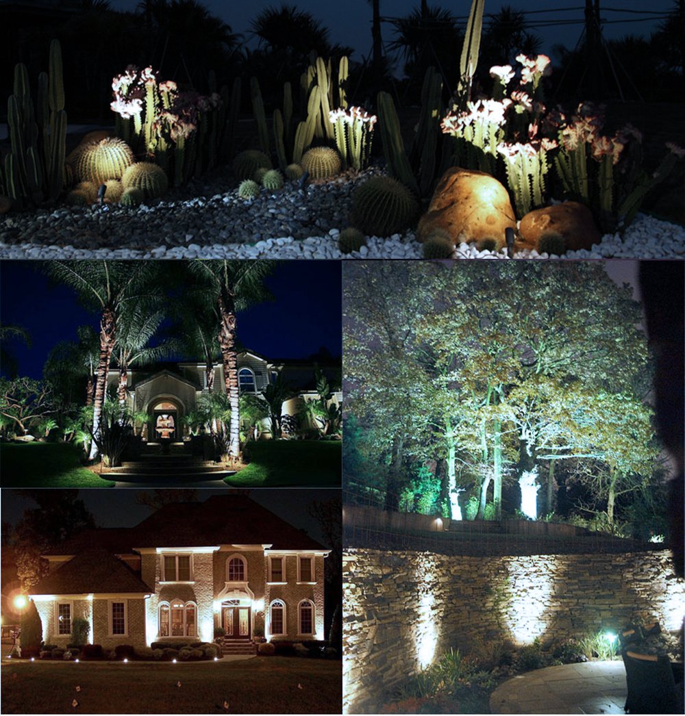 ONEVER LED Landscape Spotlight Outdoor, 6W 300Lumen Waterproof LED Lawn Lamp Lights with Spike for Home Garden Decor, DC 12V, Warm White (Pack of 1X)
