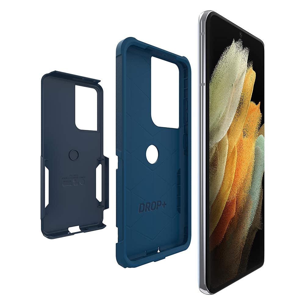 OtterBox Commuter Series Case for Galaxy S21 Ultra 5G (ONLY - Does NOT FIT Non-Plus or Plus Sizes) - Bespoke Way (Blazer Blue/Stormy SEAS Blue)