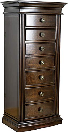 Hives and Honey Landry Jewelry Armoire, 18W x 12.5D x 40H, Walnut & Earring Tray Inserts (4 Pack) Jewelry Storage, Sand (9006-905)
