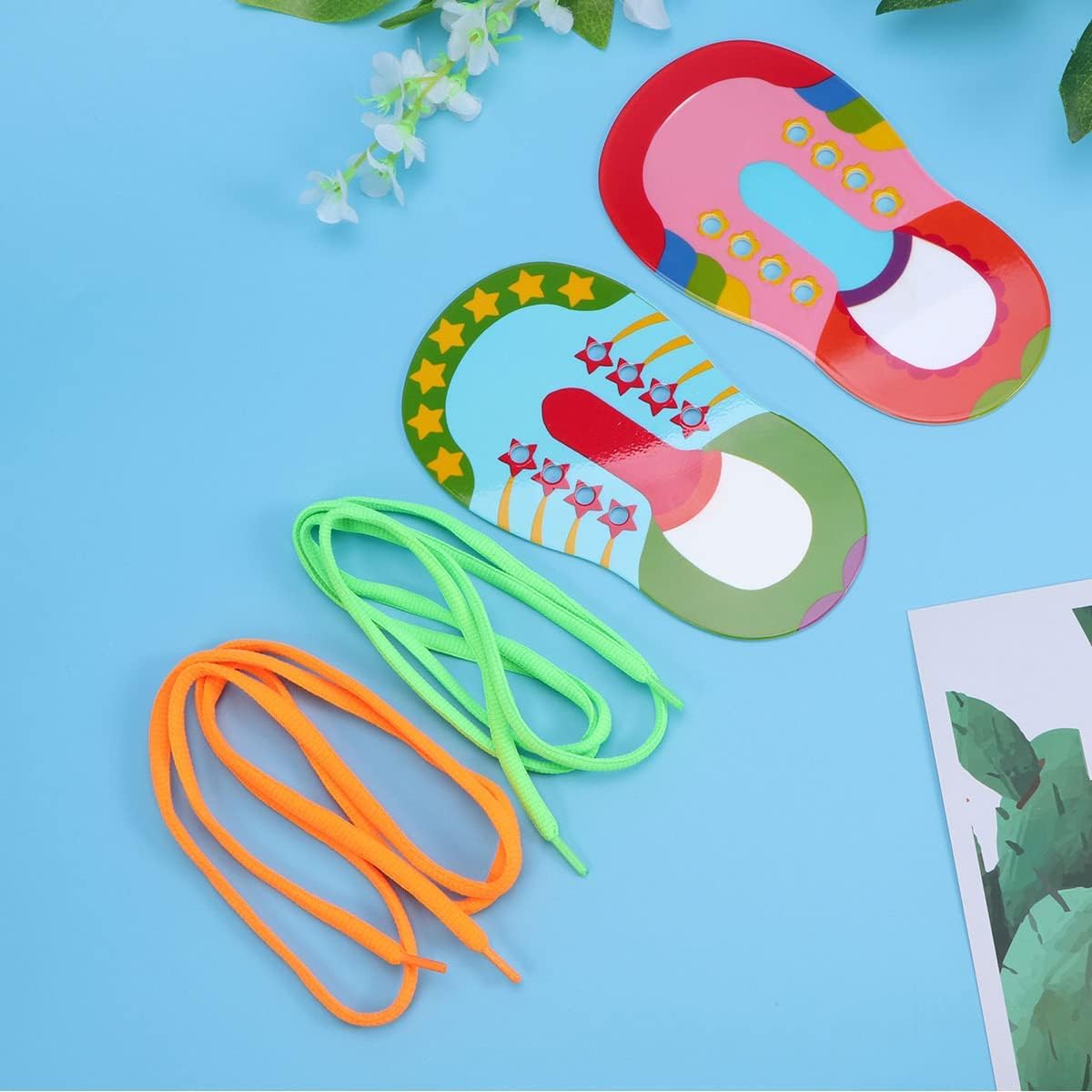NUOBESTY Shoelace Threading Teaching Toys Learn to Tie Shoelaces Toys Early Educational Toys for Kids Toddlers