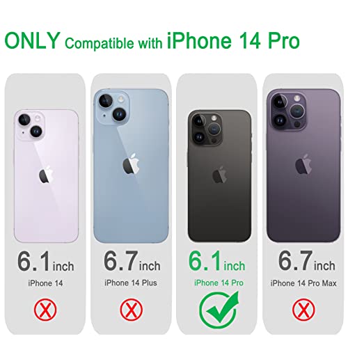 JJGoo Compatible with iPhone 14 Pro Case, Bling Sparkle Soft TPU Anti-Scratch Shockproof Protective Phone Bumper, Women Girls Cute Slim Sparkly Phone Case for iPhone 14 Pro, Clear Glitter