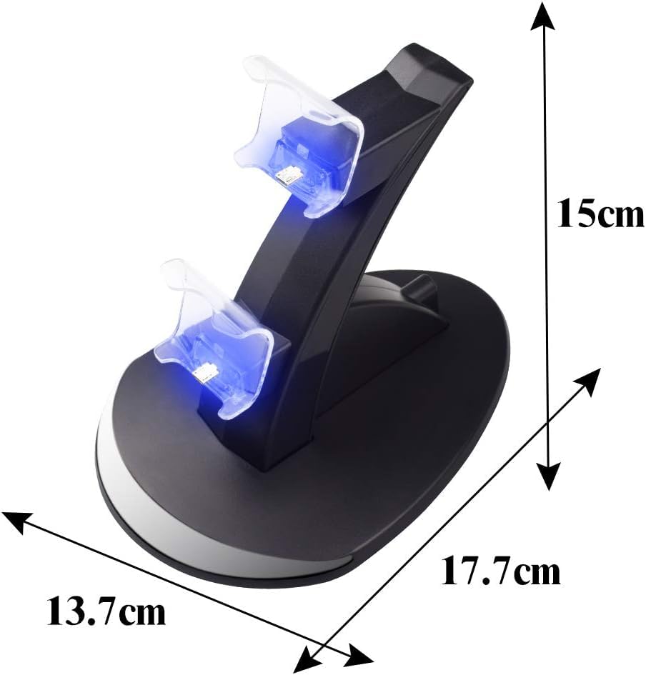 PS4 Controller Charger,Vergissm Playstation 4 / PS4 / PS4 Pro / PS4 Slim Controller USB Charging Docking Station Stand for Sony PS4 Controller
