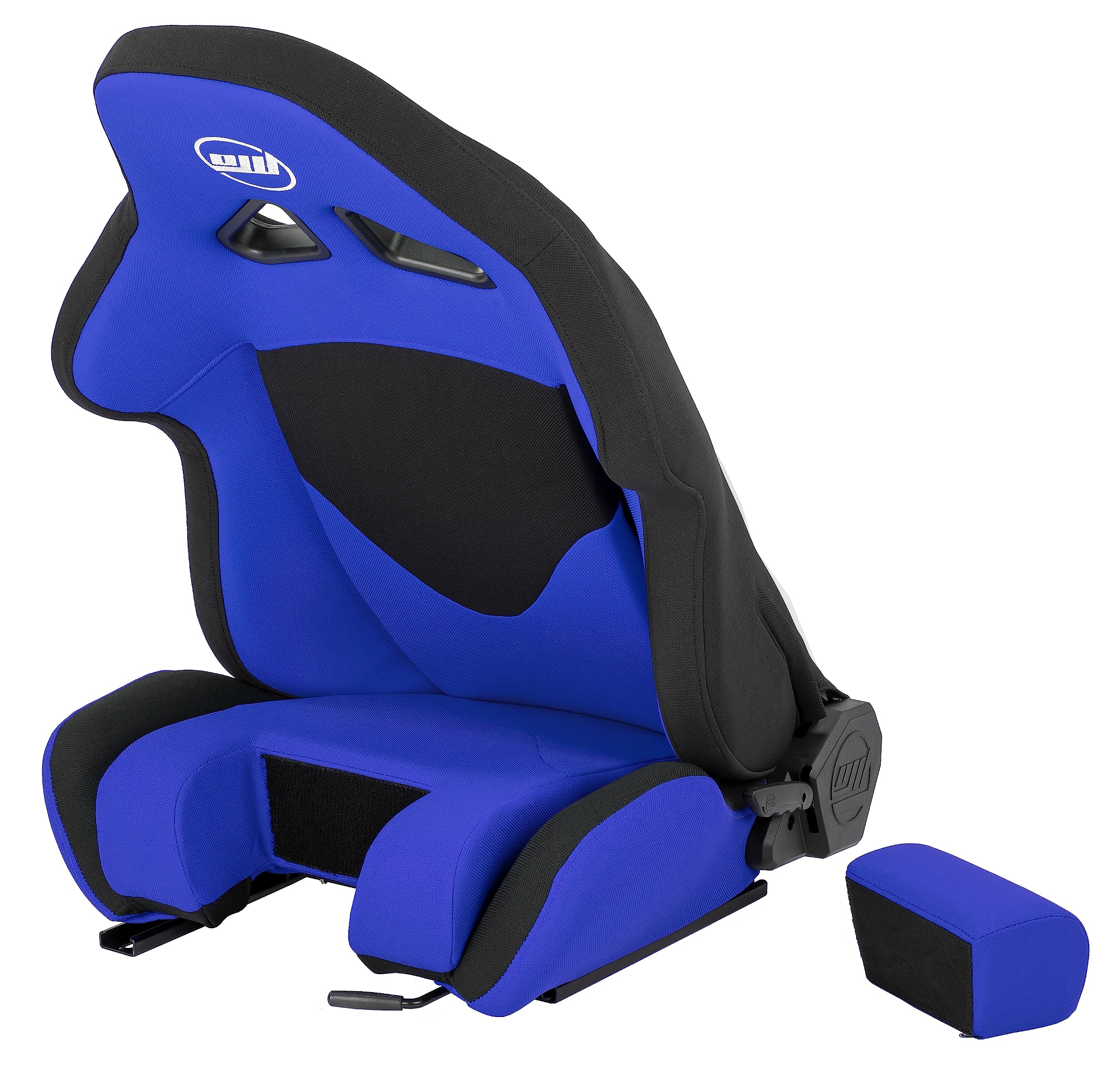 OpenWheeler SimFab Flight Simulator Seat With Seat Base Cut Out For Fighter Stick Or Helicopter Collective, blue