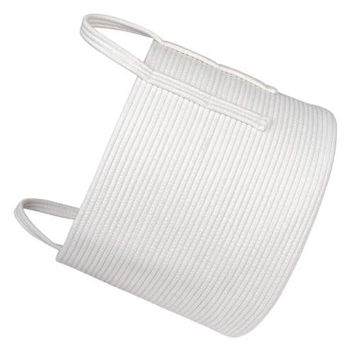CubesLand Laundry Basket,Laundry Hamper Basket Bin for Laundry,Blanket Basket,Woven Rope Clothes Hamper,Blanket Basket for Living Room,Durable Soft Large Bin Basket with Handle,Round 58L Off White