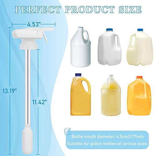 Milk Dispenser for Fridge Gallon, Automatic Drink Dispenser with Cleaning Brush, Milk Jug Dispenser, Electric Tap for Milk Juice Water, Drink Dispensers for Parties Home Kitchen (2Pack, White)