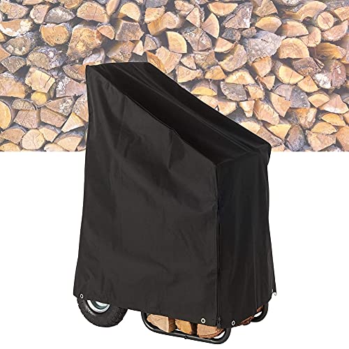 COOSOO Firewood Log Cart Cover Only Waterproof Heavy Duty Outdoor Firewood Protector with Zipper Wood Rack Storage Cover