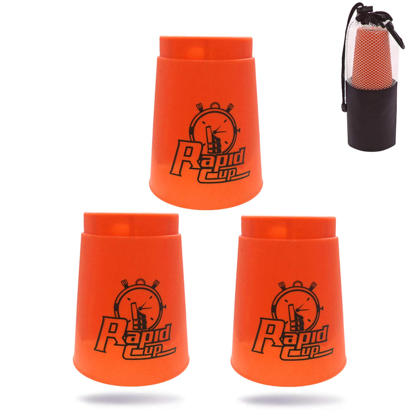 Quick Stacks Cups Sports Stacking Cups Speed Training Game Classic Interactive Challenge Competition Party Toy Set of 12 with Carry Bag-Red