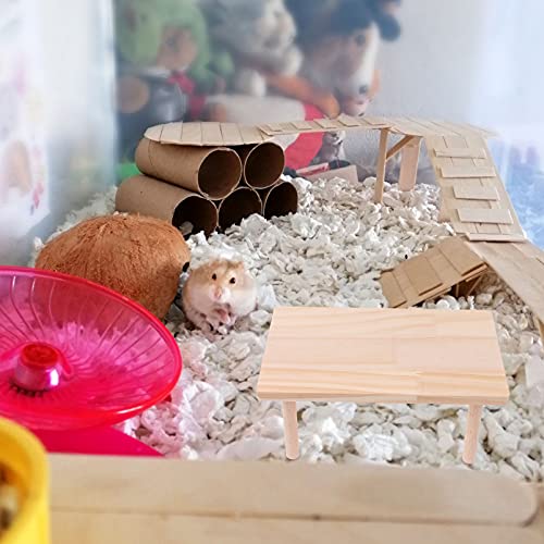 Ipetboom Hamster Platform 1 Pc Hamster Platform, Hamster Play Wooden Platform Bird Playground Hamster Climbing Toy for Hamster Squirrel Gerbil Chinchilla Birds