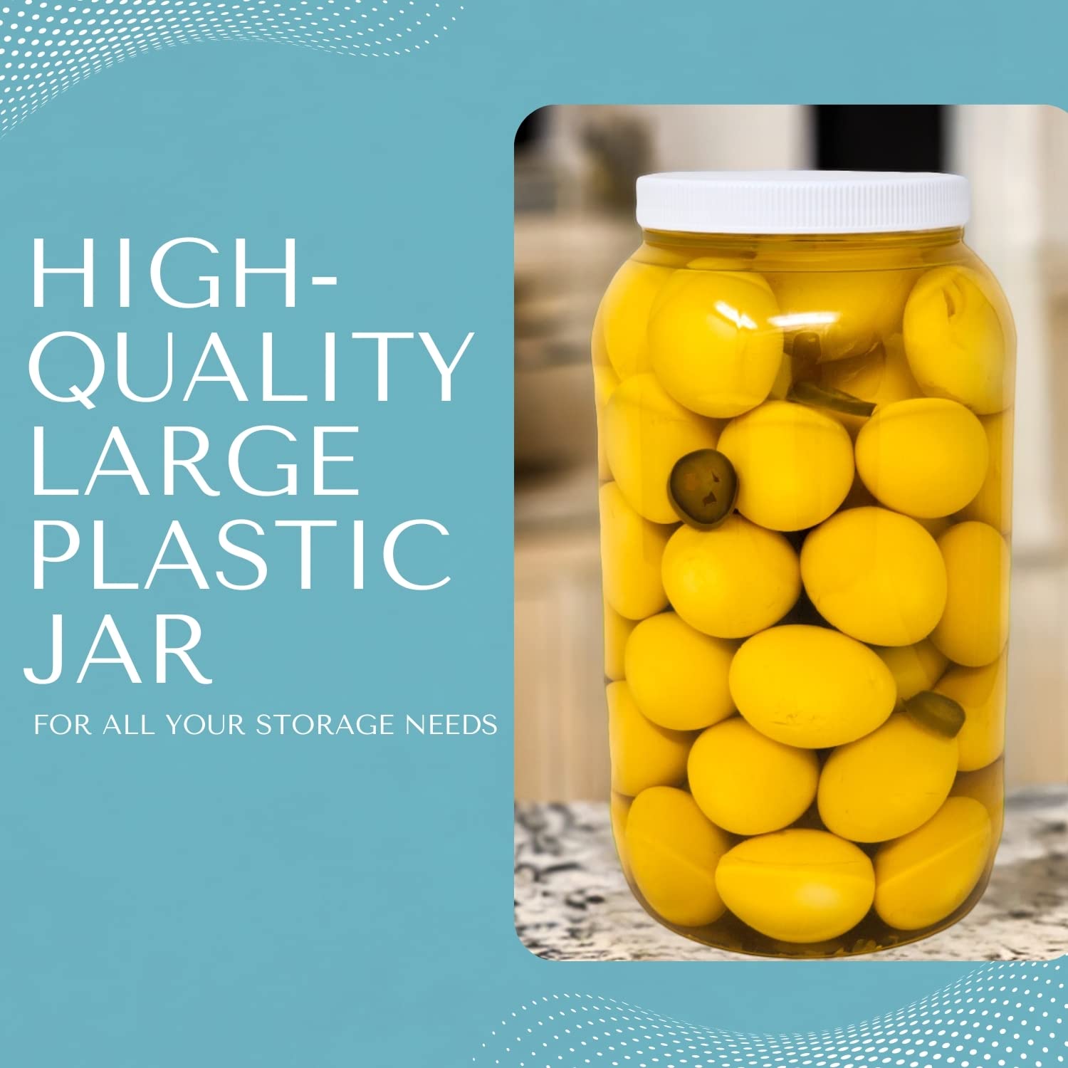 CLEARVIEW CONTAINERS | Airtight Pantry Containers for Arts & Crafts, Peanut Butter, Honey, Jams Flour, Sugar, DIY Slime, Coffee (128 Ounce Jar, 1 Pack)
