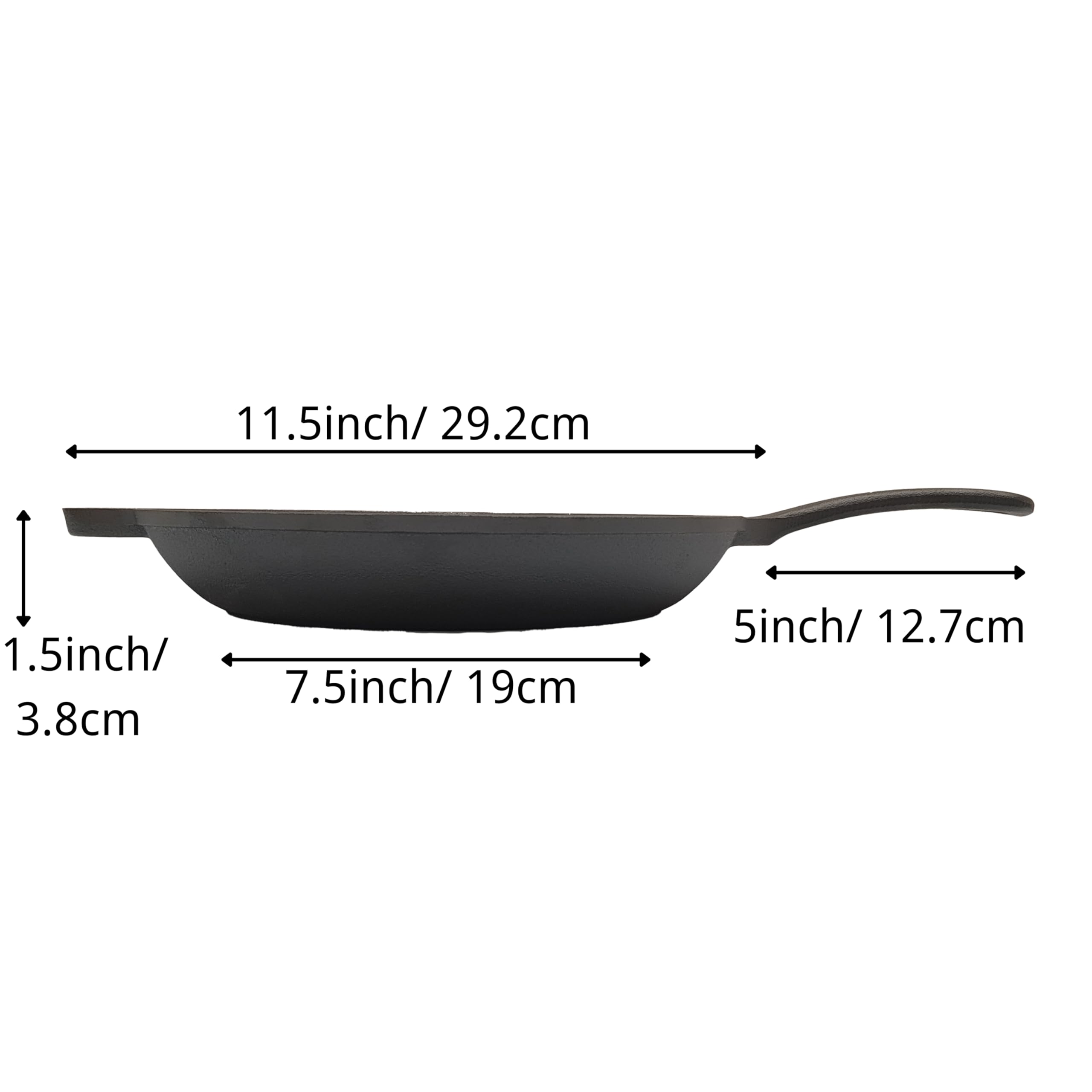 Cuisiland 10'' Pre-Seasoned Cast Iron Skillet - Grill Pan & Frying Pan with Handle - Versatile for Oven, Grill, Stovetop, BBQ, Kitchen, and Camping - New Rounded Edges for Easy Cleaning, Black