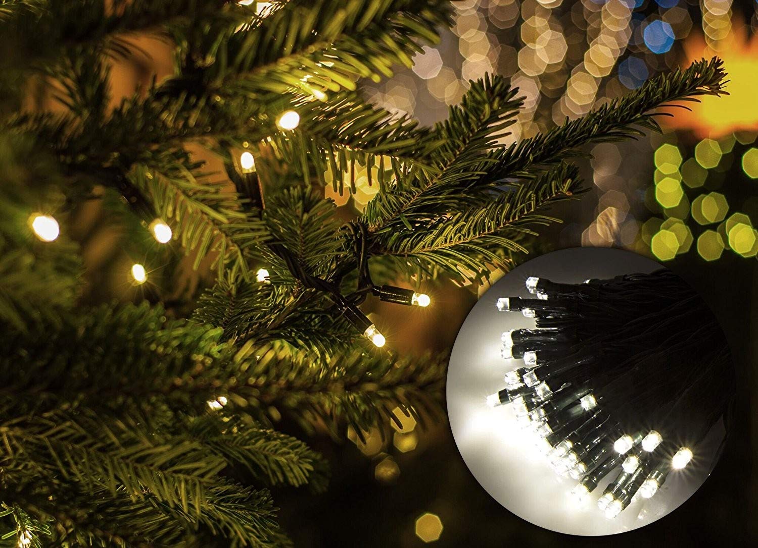 ORA LED Solar Powered String Lights, 200 LED’s, 112 ft., Waterproof, Dusk/Dawn Sensor, Perfect for Holiday, Christmas, Indoors, Outdoors, Home, Garden, Lawn, Patio, Wedding, Decorative Landscape