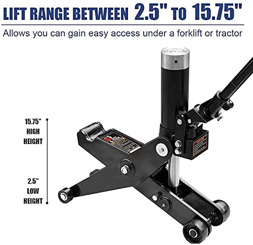 BIG RED TR1147 Torin Dual Position Hydraulic Forklift Service/Floor Jack, 5 Ton (10,000 lb) Capacity, black