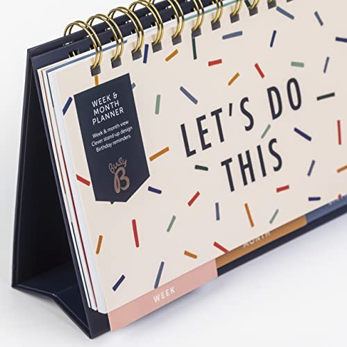 Busy B Week & Month Planner - undated calendar with built-in stand and birthdays section, Sprinkle