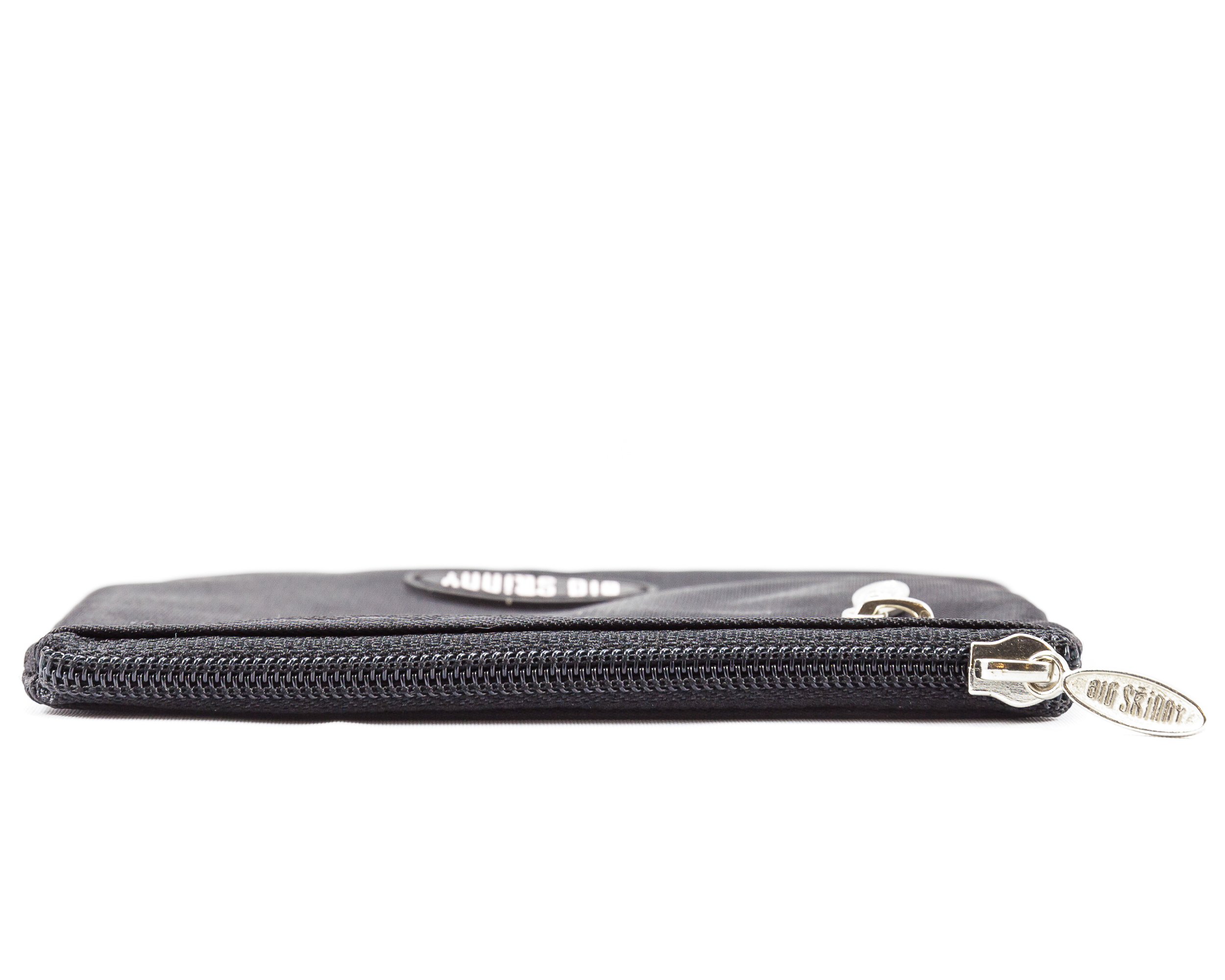 Big Skinny Money Penny Coin Slim Leather Wallet, Holds Up to 13 Cards,Lightweight, Black