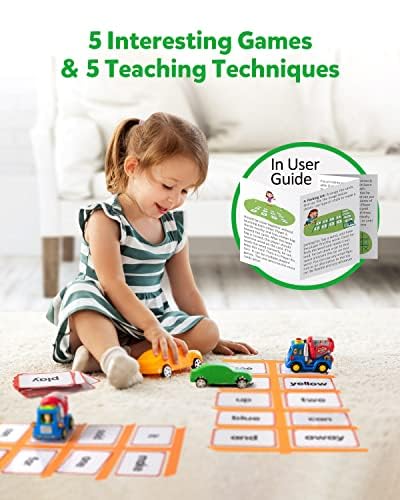 Coogam Sight Words Educational Flashcards - 220 Dolch Sightwords Game with Pictures & Sentences,Literacy Learning Reading Cards Toy for Kindergarten,Home School Kids 3 4 5 Years Old