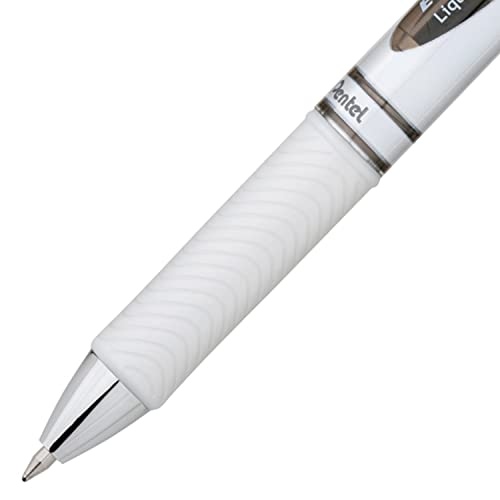 Pentel EnerGel Pearl Deluxe RTX Retractable Liquid Gel Pen, (0.7mm), Accent, Black Ink, Box of 12 (BL77PW-A)