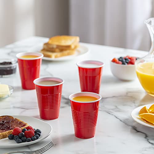 Comfy Package [240 Count] 12 oz. Disposable Party Plastic Cups - Red Drinking Cups