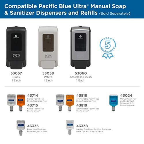 Pacific Blue Ultra Gentle Foam Hand Soap Refill by GP PRO (Georgia-Pacific), Antimicrobial Pacific Citrus Scent, 43819, 1200 mL Per Refill, 4 Refills Per Case