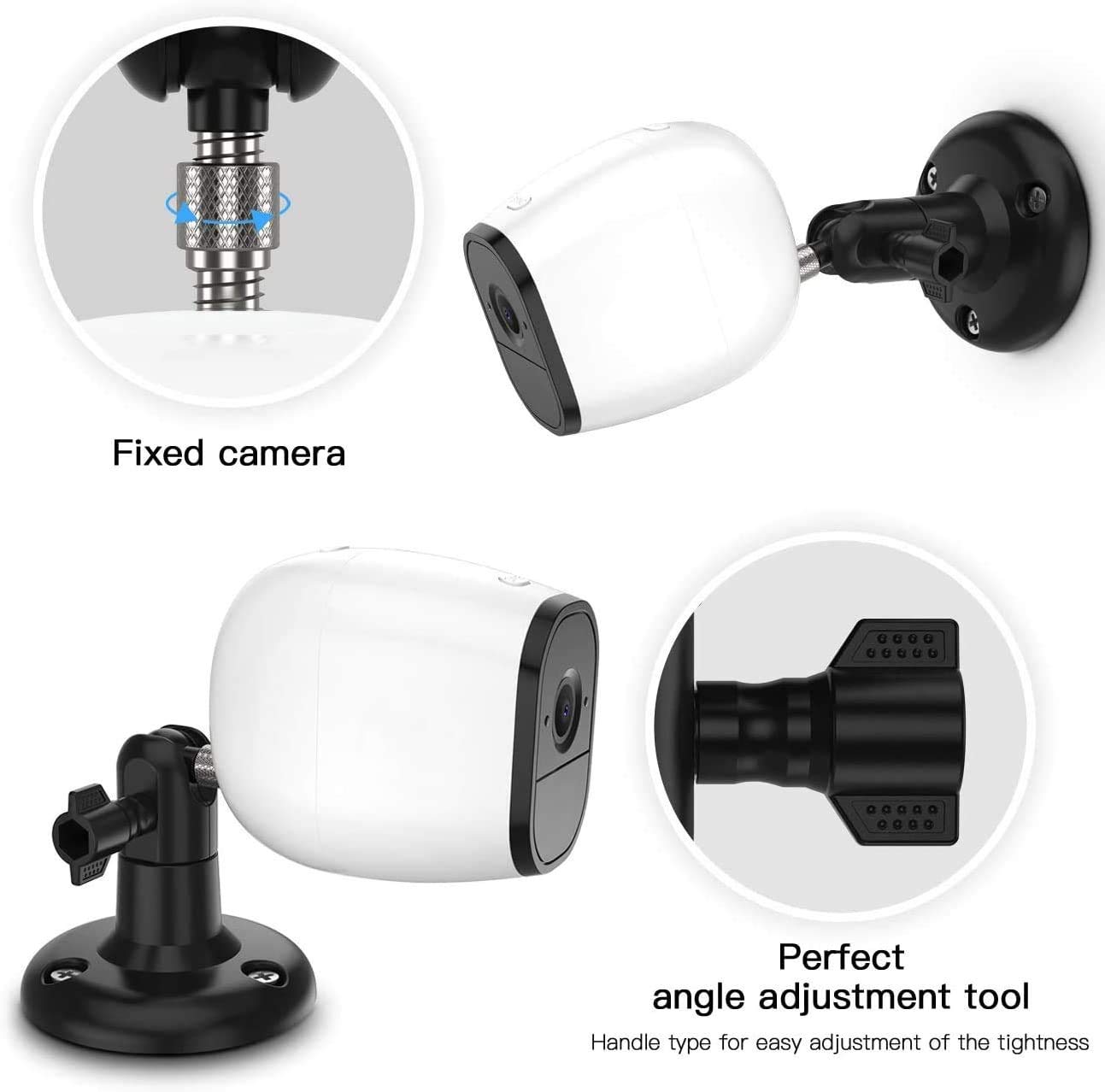 Koroao 【Upgraded Version】 Indoor/Outdoor Security Wall Mount for All Arlo Camera, Arlo Ultra, Arlo Essential, Wyze Cam Pan, eufyCam 2 - More Stable and Flexible Arlo Accessories(3-Pack,Black)