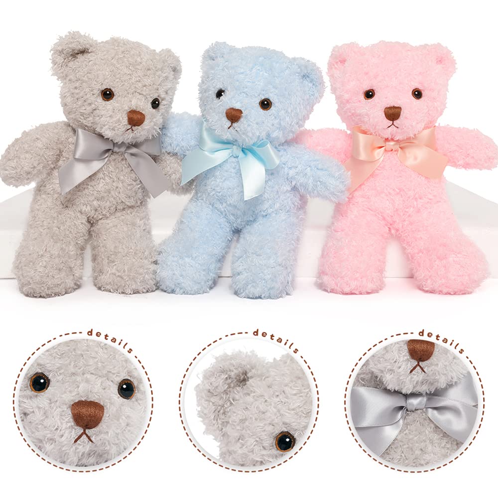 Tezituor Bulk Teddy Bears Stuffed Animal, Teddy Bears Bulk Stuffed Bear, Soft Teddy Bear Centerpiece Baby Shower, 7 Colors, 7 Packs, 10in