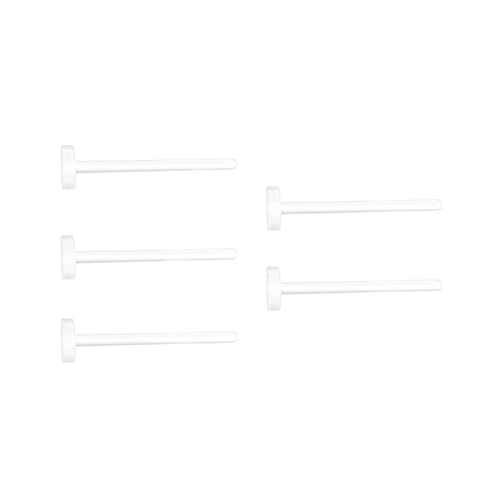 BQfife Jewelry 5Pcs 18g Clear Nose Ring Retainer Bioflex Shape Nose Rings Studs Piercing Jewelry Flat Top