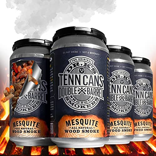 Dr. K's Tenn Cans 6 Pack - Convenient, No Mess Smoke Tube Grilling Gifts for Men | Premium Mesquite Pellets in an Easy to Use Can | Championship Flavor & Smoke Every Time, Up to 1hr Smoke Per Can