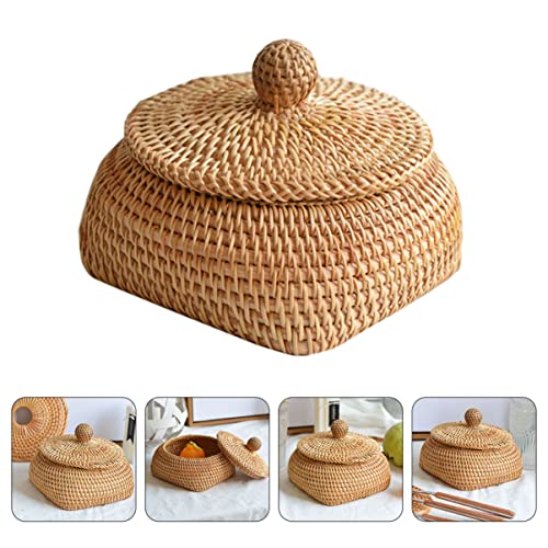 Cabilock Tv Simple Baskets Rattan Basket Holder Cosmetic Vegetable Makeup Lid Shelf Water Shoes Brown Clo Snack for Cube Rustic Hand Serving Organizing Toys Organizer Rectangular Clothes