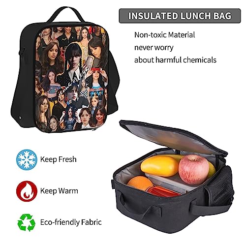 Hei Bai.JZQ 3 In 1 Backpack Set Jenna Ortega Bookbag With Lunch Box And Pencil Case