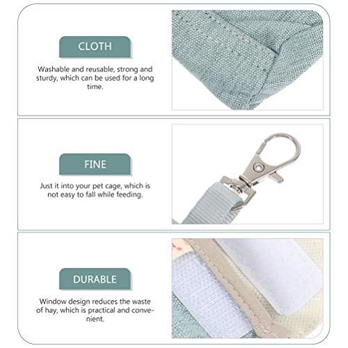LUOZZY Rabbit Hay Feeder Bag Hanging Guinea Pig Hay Feeder Storage Hanging Hay Feeding Bag for Small Animal Supplies (Blue)