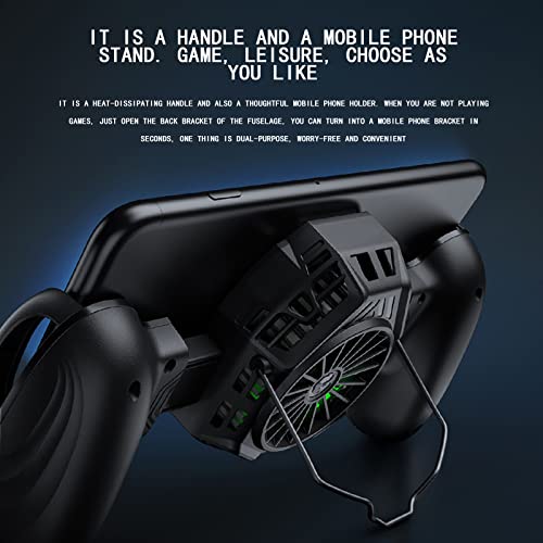 Mobile Cooling Controller, Phone Gaming Grip with Cooling Fan and Mobile Phone Holder, Maximum Stretchable Length 17.3CM, for YouTube, Tiktok Live Streaming, Vlog, Mobile Gaming