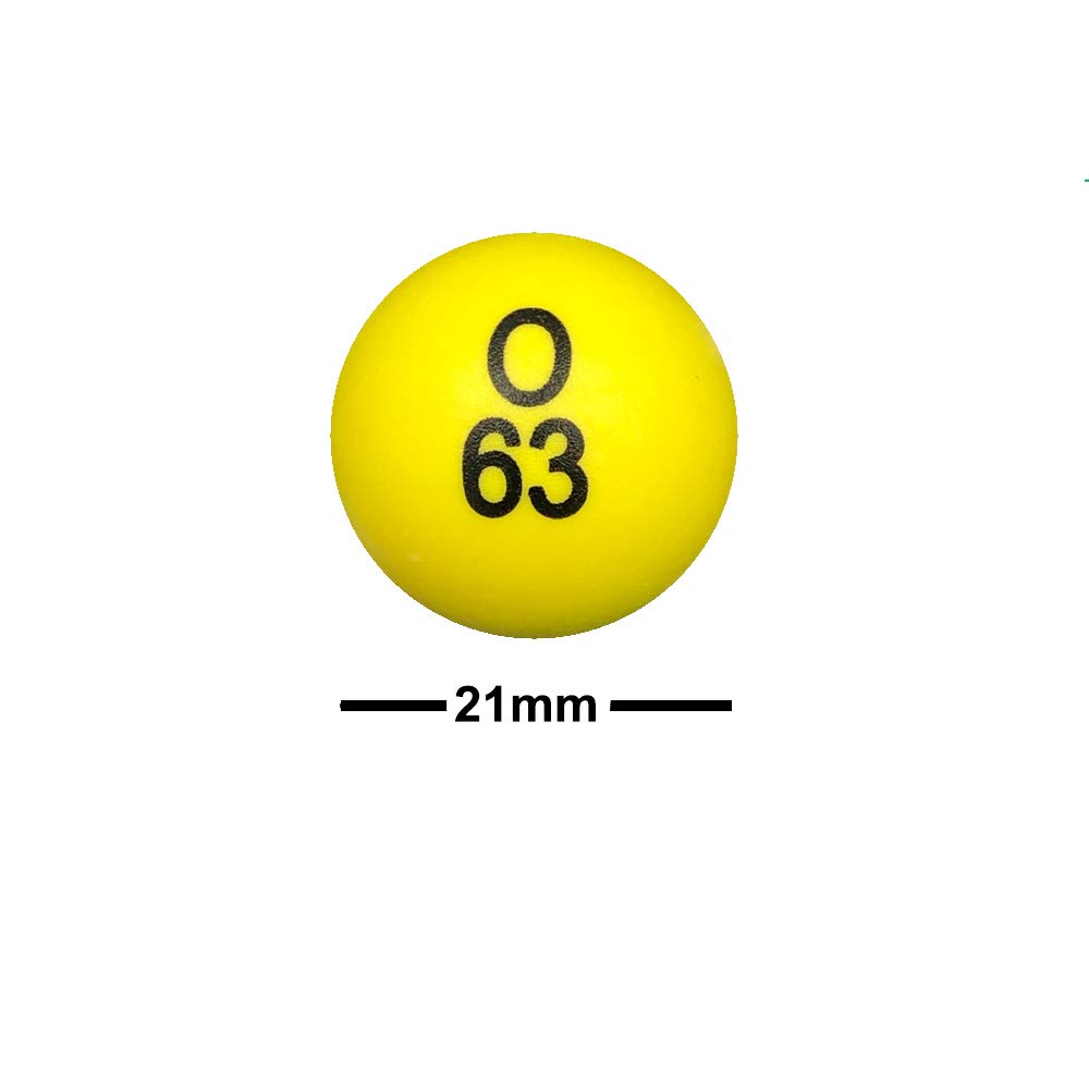 Yuanhe 7/8 Inch Bingo Balls for Jumbo Bingo Cages and Bingo Boards, Easy Read, 75 Count, Perfect for Parties,Bingo Nights, Raffles,Lost Bingo Ball Replacements