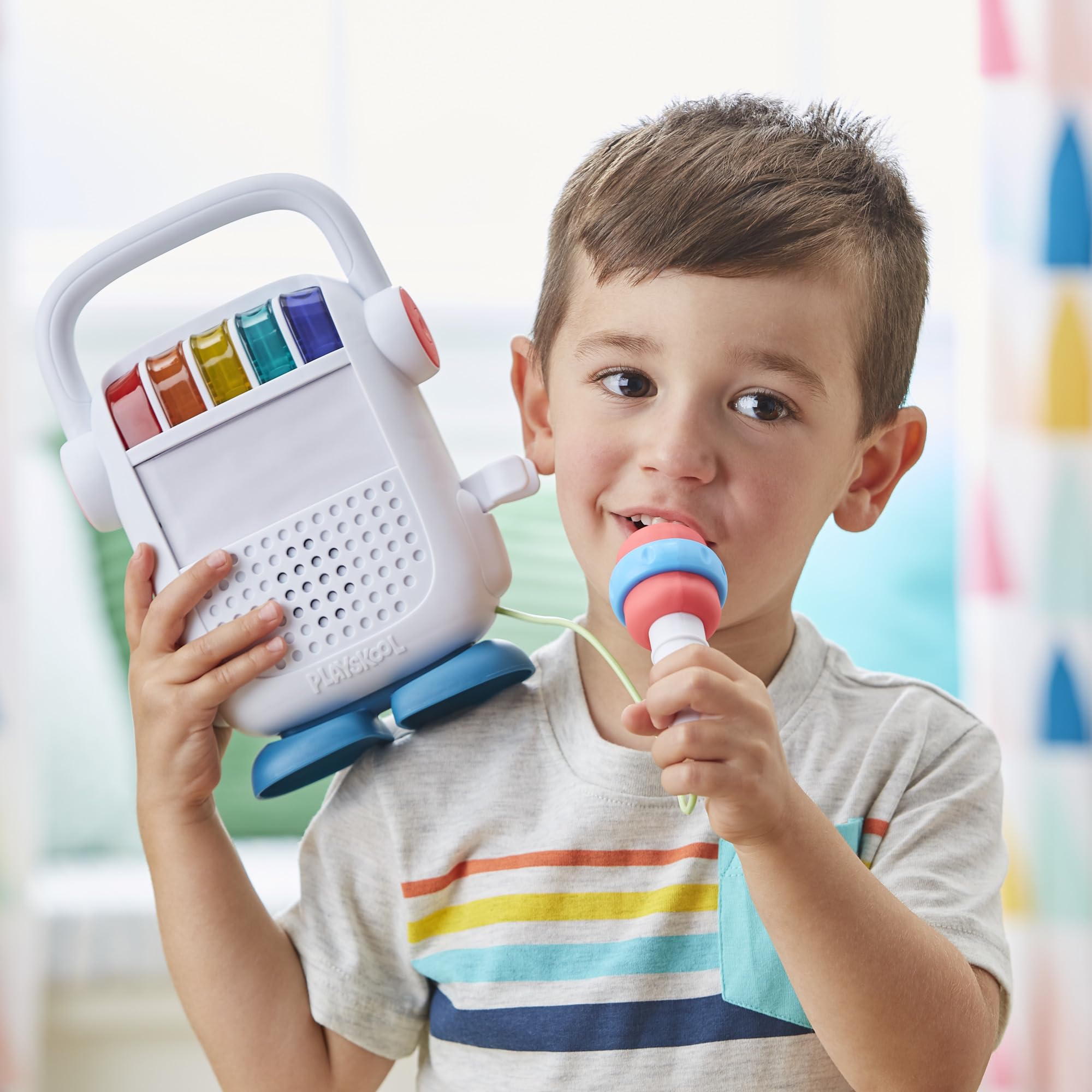 Playskool Rock n’ Roll Bot, Kids Bluetooth Speaker and Voice Changing Karaoke Microphone Toy, Ages 3 and Up (Amazon Exclusive)
