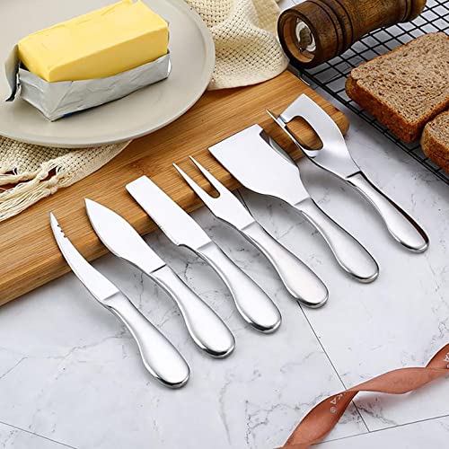 Cheese Knife Set for Gold,Premium Stainless Steel Cheese Knife Collection for Charcuterie with Spreader,Fork and Case