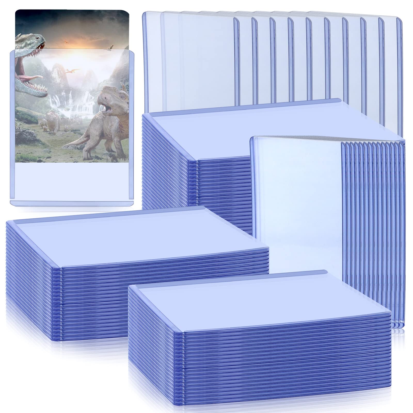 Vmiapxo 100 Pcs 3" x 4" Hard Plastic Card Sleeves, for Cards Waterproof Collector Card Sleeves Plastic Card Holder Protectors for Trading Cards Game Cards Sports Baseball Card