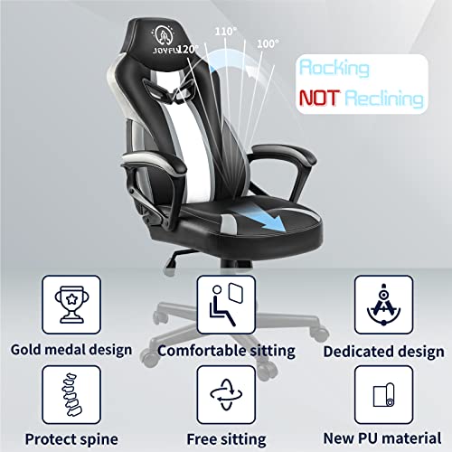 JOYFLY Gaming Chair, Gamer Chair Racing Style Game for Adults Teens, Ergonomic PC with Lumbar Support, 300lbs(Black)
