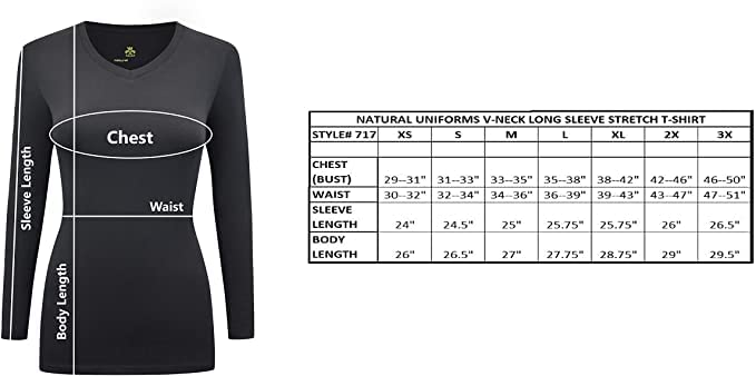 Natural Uniforms Women's Long Sleeve V-Neck T-Shirt Under Scrub (Light Green, Large)