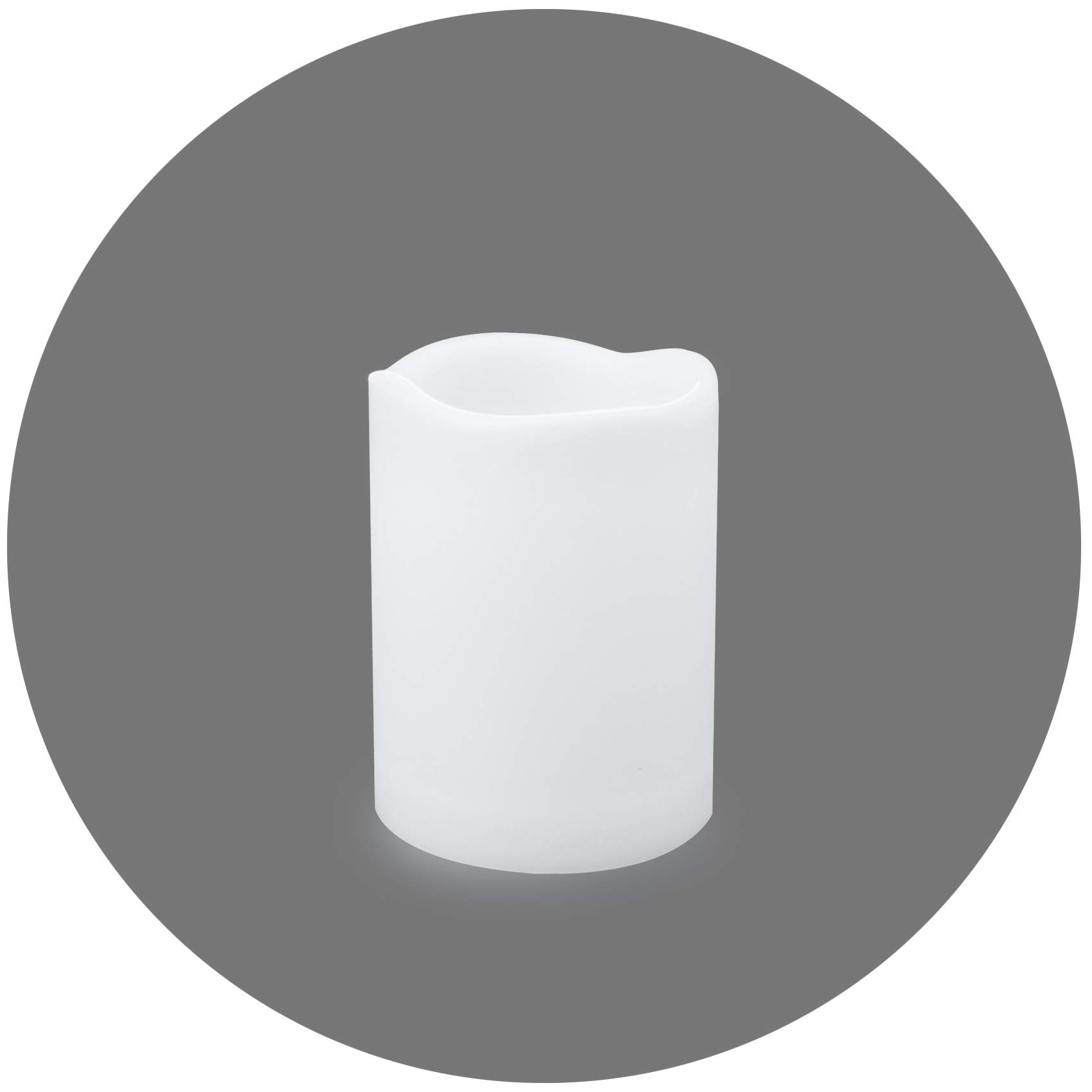 YINCHI Outdoor Waterproof Flameless Candle with Timer - Flickering White Plastic Battery Operated LED Lantern Light Bright Resin Electric Pillar for Outside Patio Garden Party Wedding Deco 3”(D)x6”(H)