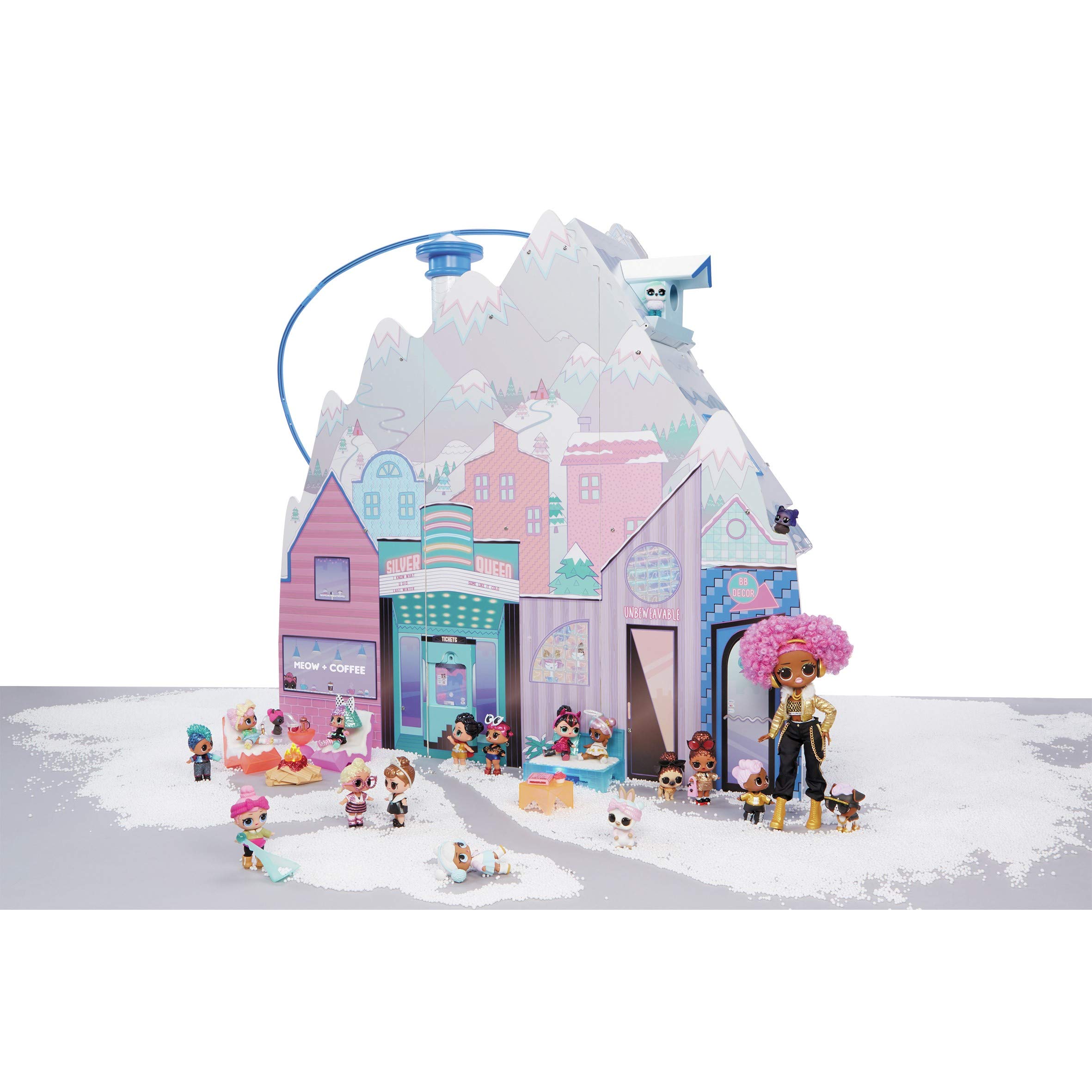 L.O.L. Surprise! Winter Disco Chalet Wooden Doll House with Exclusive Family & 95+ Surprises, Multicolor