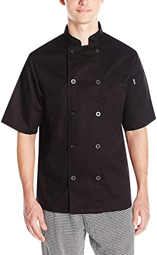 Chef Code mens Short Sleeve Unisex Classic Coat Chef s Jacket, Black, XX-Large US