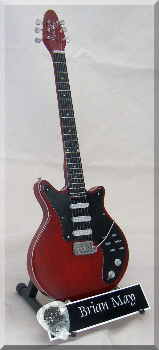 BRIAN MAY Miniature Guitar Burn QUEEN Freddie w/Guitar Pick