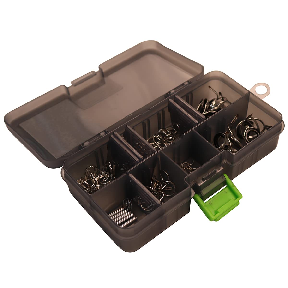 CIRCLEVAST Fly Rod Guide Set Fly Rod Repair Kit Fishing Tip Repair Kit Snake Single Hook Keeper 60pcs 4-10WT Fly Fishing Rod Building Guide with Box Different Size (Snake Black)