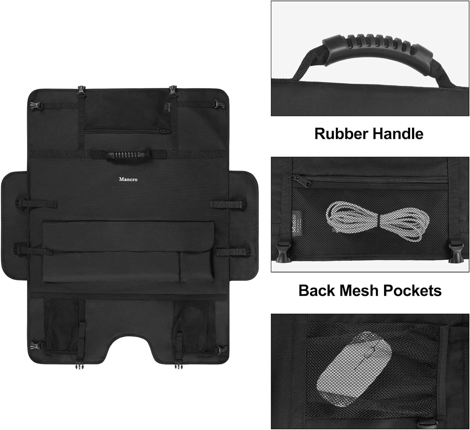 Mancro Monitor Carrying Case Compatible with Apple 27" iMac Desktop Computer, Padded Travel Carrying Bag with Rubber Handle, Pockets for 27" Screen and Accessories, Protective Case Monitor Dust Cover
