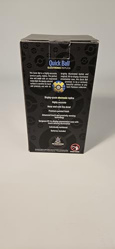 The Wand Company Pokémon Poké Ball Authentic Replicas - Realistic, Electronic, Die-Cast Poké Ball with Display Case Light Features (Quick Ball)