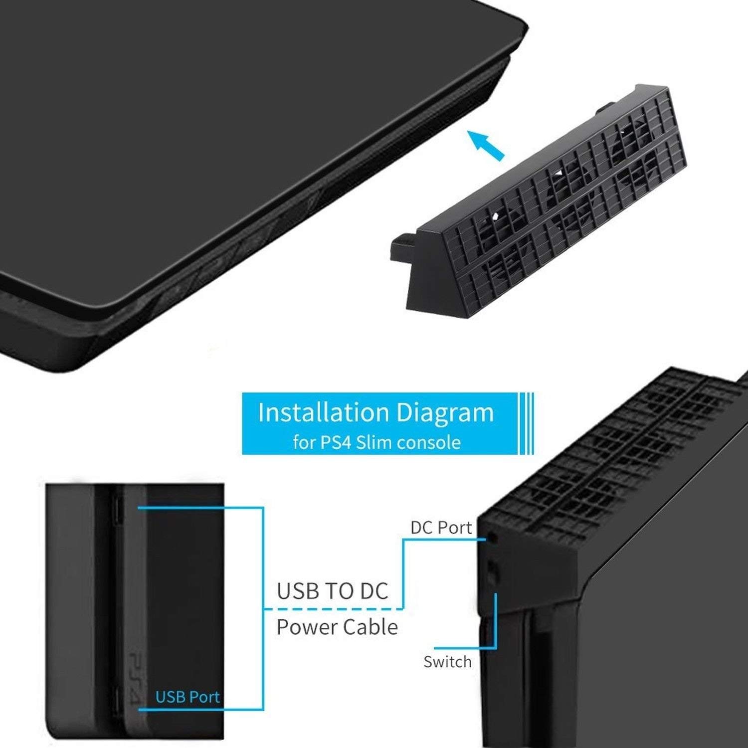 OSTENT External Cooling Fan Turbo Cooler Radiator for Sony Playstation 4 PS4 Slim Console