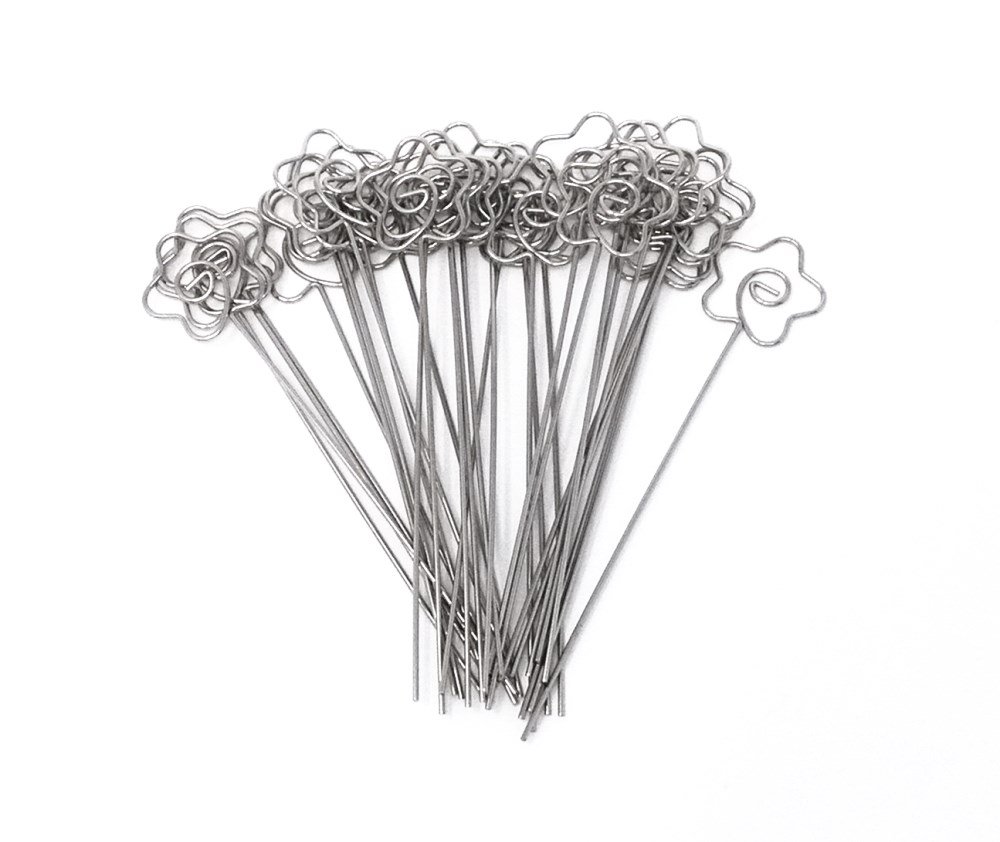 Honbay DIY Flower Shape Ring Loop Craft Wire Clip Table Card Note Photo Memo Holder Metal Clamp Clay Cake Decoration Accessories, 30 Piece