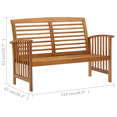MBFLUUML Patio Dining Sets, Outdoor Patio Furniture, 2 Piece Patio Lounge Set Solid Acacia Wood Suitable for Patio, Porch, Backyard, Balcony.